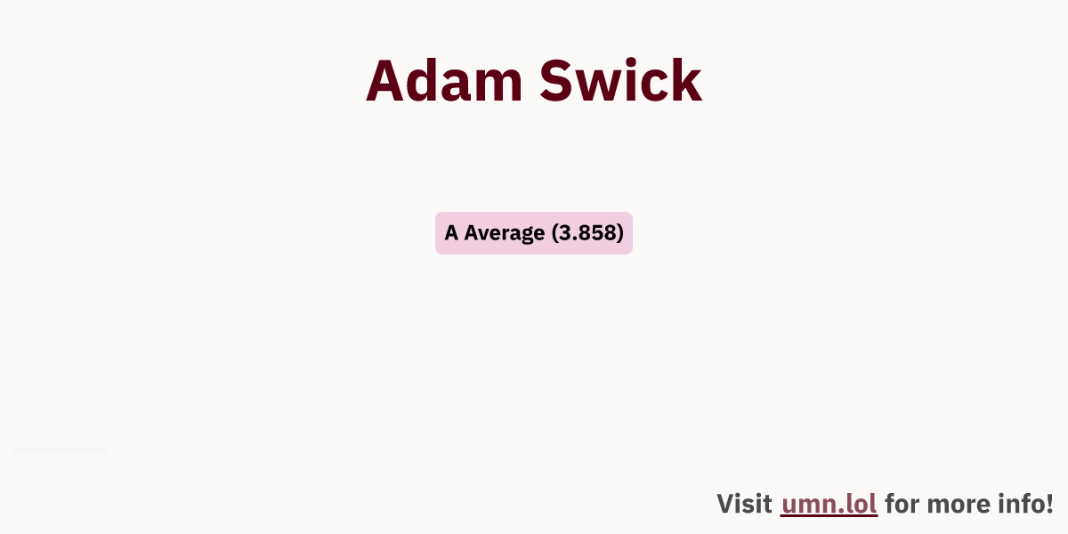 Adam Swick | GopherGrades