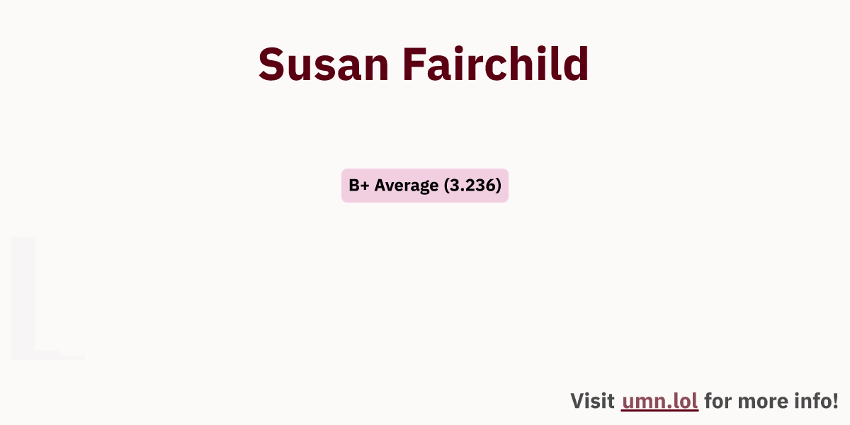 Susan Fairchild | GopherGrades