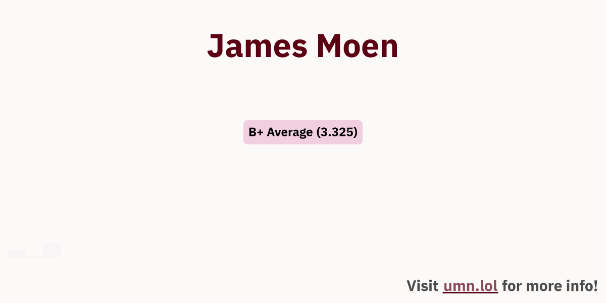 James Moen | GopherGrades