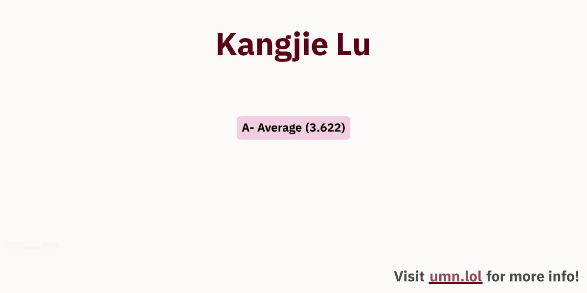 Kangjie Lu | GopherGrades