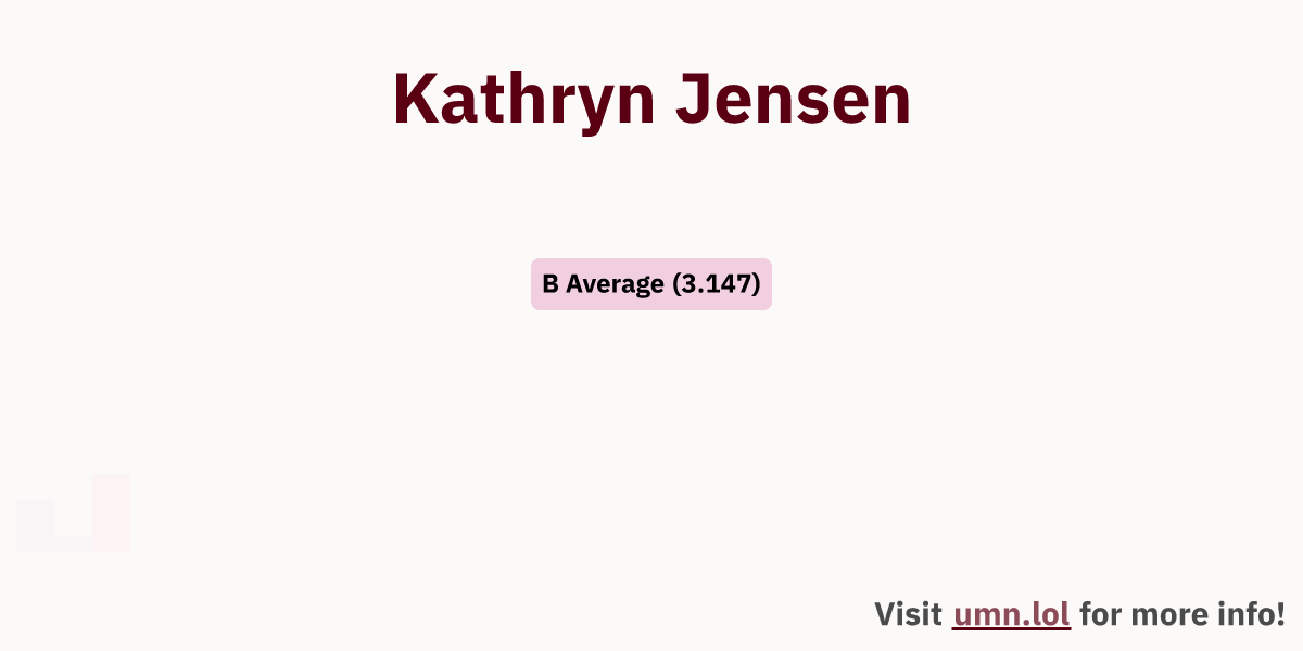 Kathryn Jensen | GopherGrades