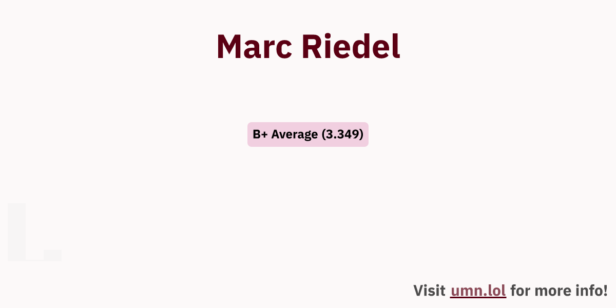 Marc Riedel | GopherGrades