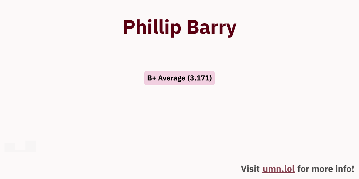 Phillip Barry | GopherGrades