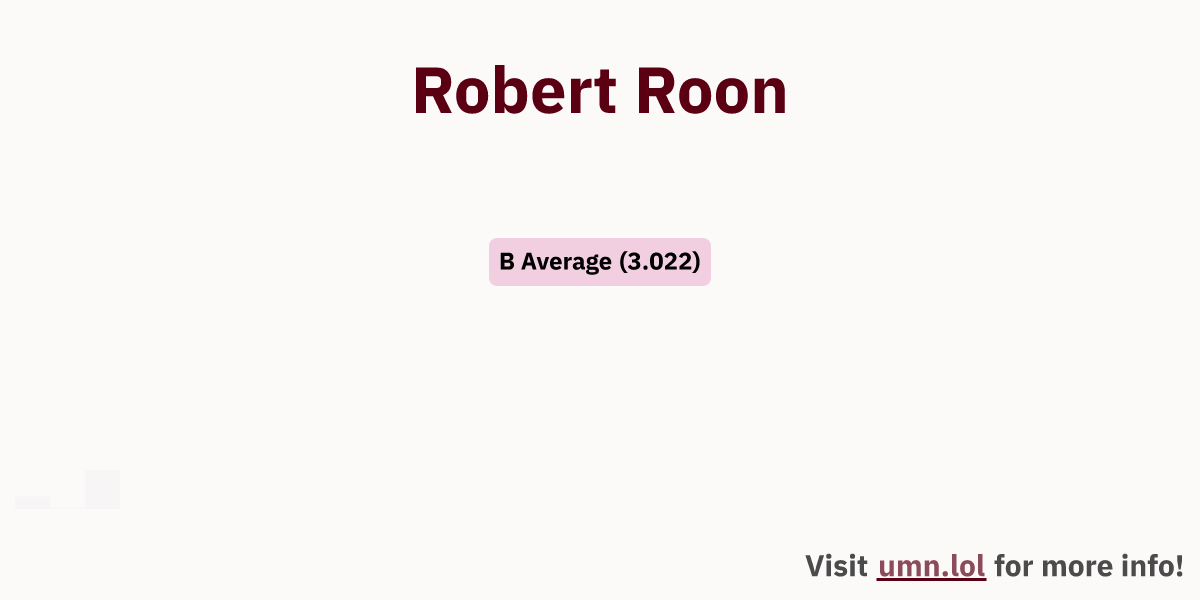 Robert Roon | GopherGrades