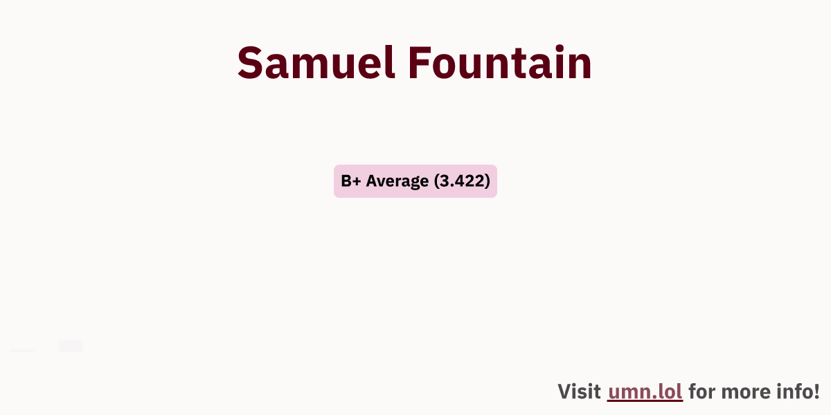 Samuel Fountain | GopherGrades