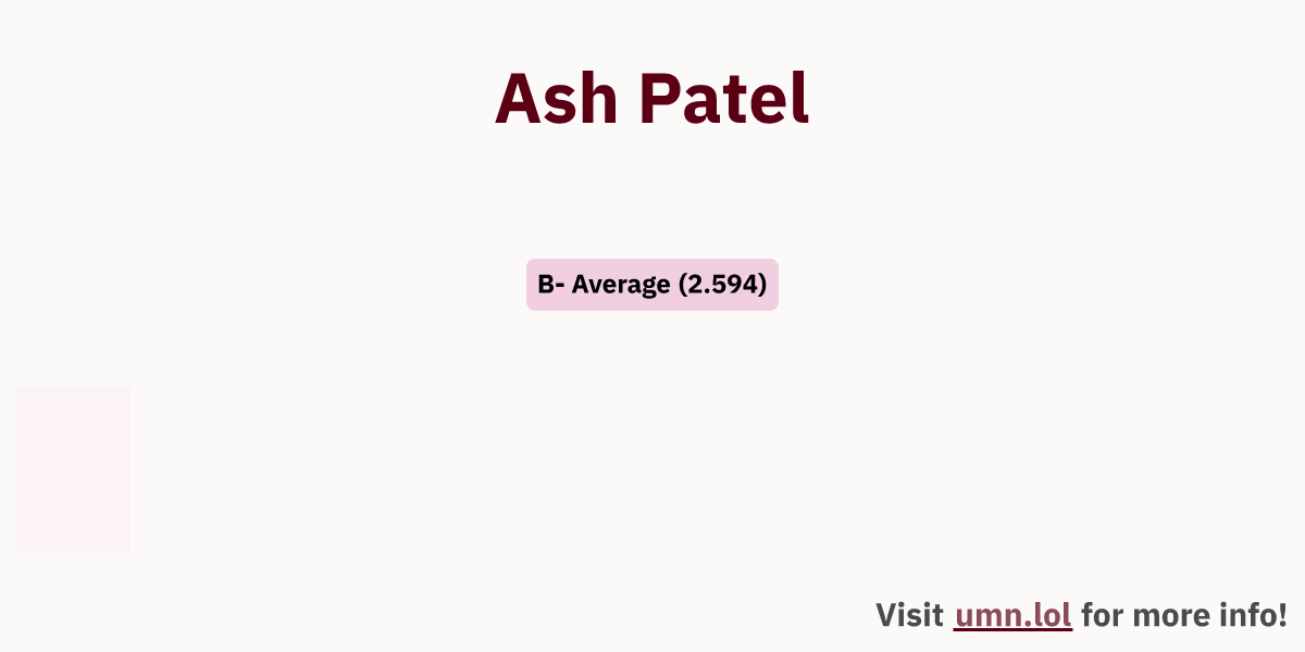 Ash Patel | GopherGrades